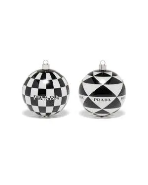 Prada Glass Christmas Ornament Set - White