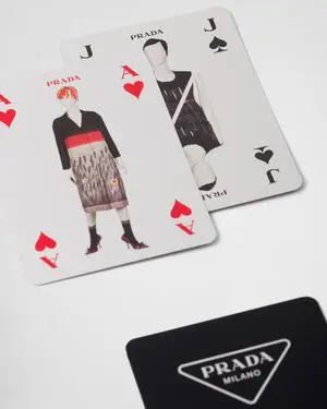 Prada Playing Cards With Leather Case