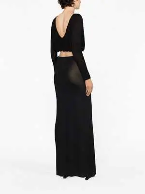 Saint Laurent Gathered Jersey Cropped Top