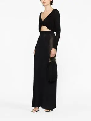 Saint Laurent Gathered Jersey Cropped Top
