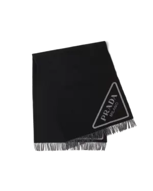 Prada Double Cashmere Throw - Black/gray
