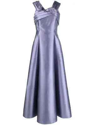Alberta Ferretti Flared Satin Gown