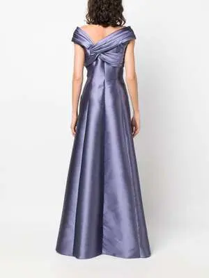 Alberta Ferretti Flared Satin Gown