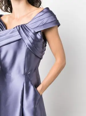 Alberta Ferretti Flared Satin Gown