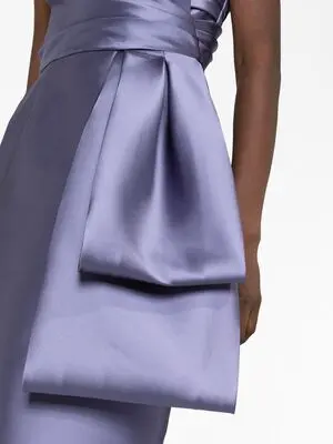 Alberta Ferretti Oversized-bow Strapless Midi Dress - Purple