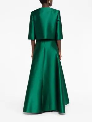 Alberta Ferretti Cropped Satin Jacket - Green