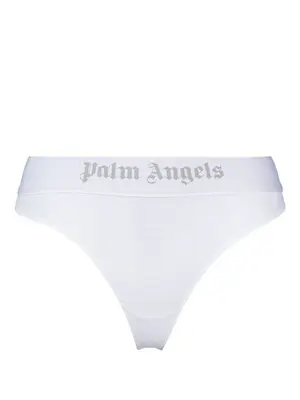 Palm Angels Logo-waistband Thong - White