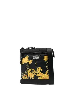 Versace Baroque-pattern Print Messenger Bag - Black