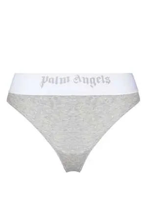 Palm Angels Logo-waistband Thong - Grey