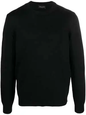 ROBERTO COLLINA Crew-neck Merino Wool Jumper - Black