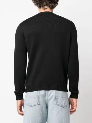 ROBERTO COLLINA Crew-neck Merino Wool Jumper - Black