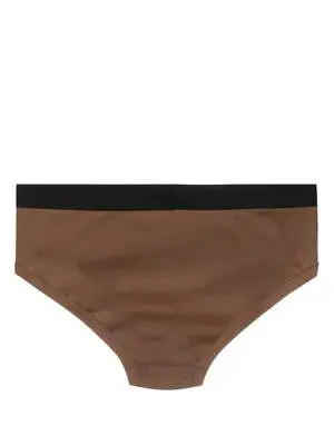 TOM FORD Logo-waistband Stretch-cotton Briefs - Brown