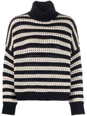 Brunello Cucinelli Stripe-print Turtleneck Jumper