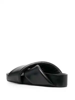 JIL SANDER Cross-over Leather Sandals - Black