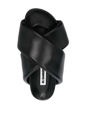 JIL SANDER Cross-over Leather Sandals - Black