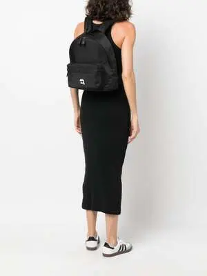 Karl Lagerfeld Logo-patch Faux-leather Backpack