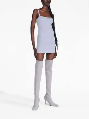 DION LEE Serpent Lace-panel Ribbed-knit Minidress