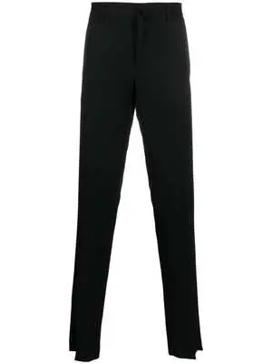 LANVIN Satin-trim Tailored Wool Trousers - Black