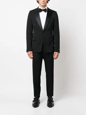 LANVIN Satin-trim Tailored Wool Trousers