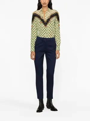 Etro Graphic-print Long-sleeve Shirt - Green