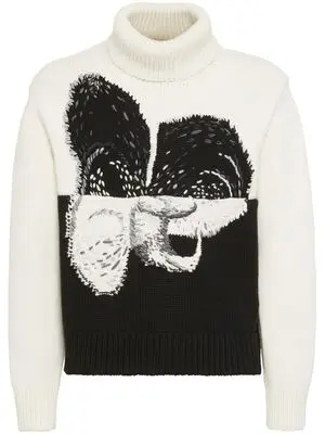Alexander McQueen Spliced Orchid Jumper - White