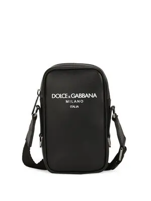 Dolce & Gabbana Logo-print Leather Shoulder Bag - Black