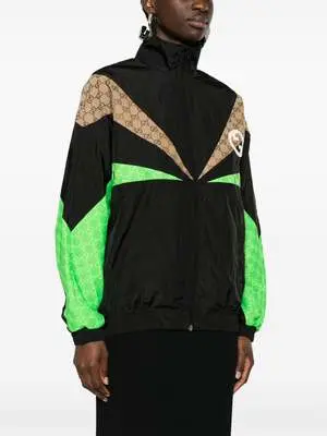 Gucci Panelled Gg Canvas Bomber Jacket