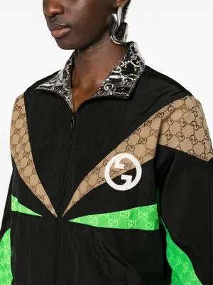 Gucci Panelled Gg Canvas Bomber Jacket