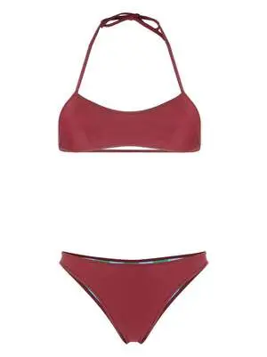Sunnei Sunnei Reversible Striped Bikini Set Red