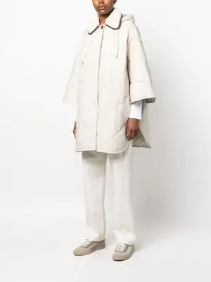 Brunello Cucinelli Wide-sleeve Quilted Coat - Neutrals