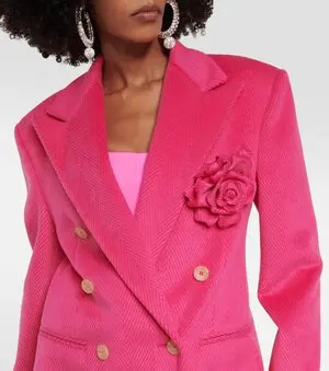 Giuseppe Di Morabito Floral-appliqué Double-breasted Coat - Pink