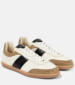 TOD'S Tabs Leather-trimmed Bouclé Sneakers