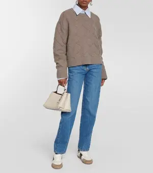 TOD'S Tabs Leather-trimmed Bouclé Sneakers