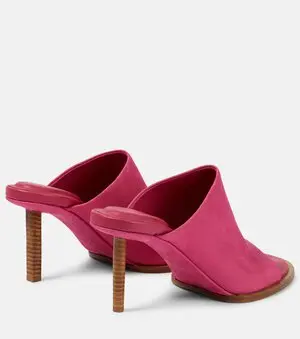 Jacquemus Les Mules Rond Carré Suede Mules - Pink