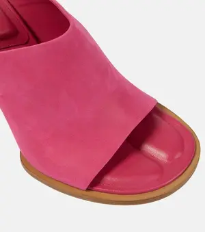 Jacquemus Les Mules Rond Carré Suede Mules - Pink