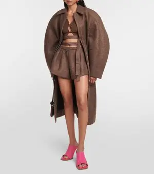 Jacquemus Les Mules Rond Carré Suede Mules - Pink