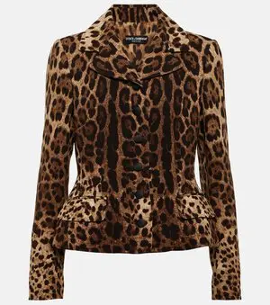 Dolce & Gabbana Leopard-print Wool Crêpe Jacket - Multicoloured
