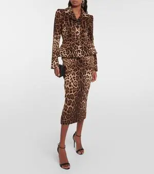 Dolce & Gabbana Leopard-print Wool Crêpe Jacket