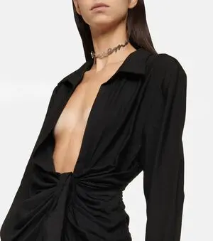 Jacquemus La Robe Bahia Gathered Mini Dress - Black