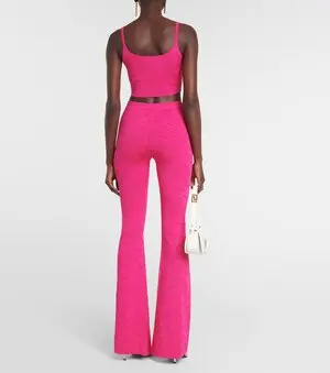 Versace La Greca High-rise Flared Pants - Pink