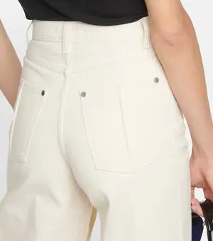 PETER DO Distressed High-rise Wide-leg Jeans - White