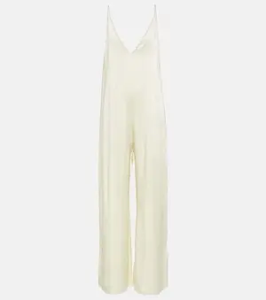 JIL SANDER Scalloped Crêpe Jumpsuit - Neutrals
