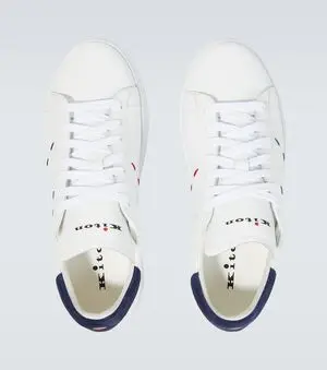 Kiton Stitched Leather Sneakers - White