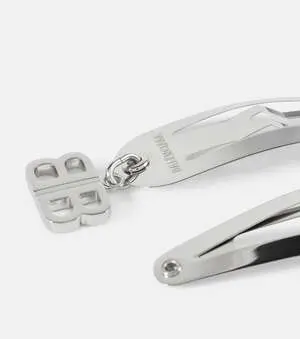 Balenciaga Pink and Silver BB Logo Hair Clip Holli hair clip set main image 4