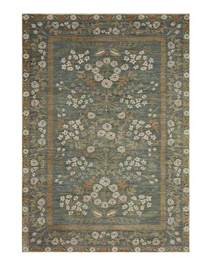 RIFLE PAPER CO. Fiore Fio-01 Area Rug, 6'3 X 9 - Slate/sage