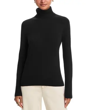 Aqua Cashmere Turtleneck Sweater - Black