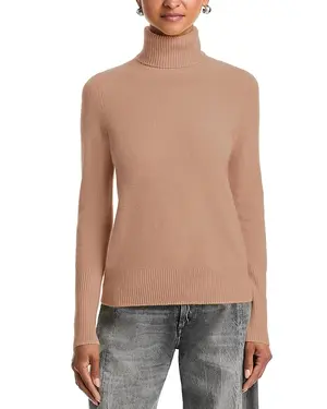 Aqua Cashmere Turtleneck Sweater - Camel