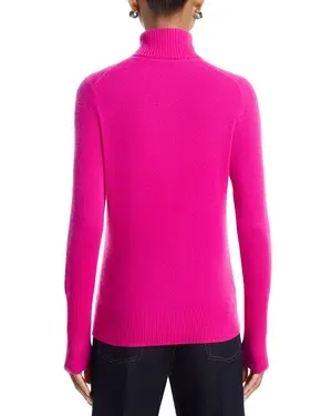 Aqua Cashmere Turtleneck Sweater - Dragonfruit