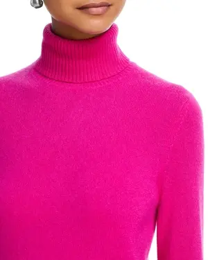 Aqua Cashmere Turtleneck Sweater - Dragonfruit