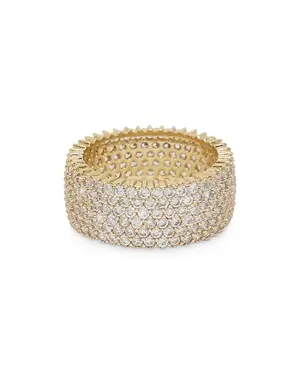 Ettika Cubic Zirconia And Plated Band Ring - Gold